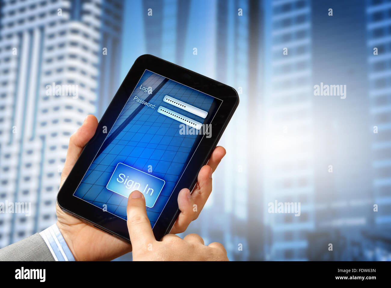 Login with email and password on computer screen Stock Photo - Alamy