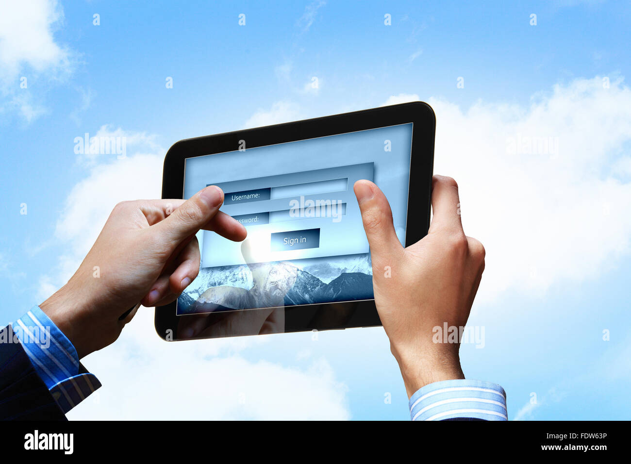 Login with email and password on computer screen Stock Photo - Alamy