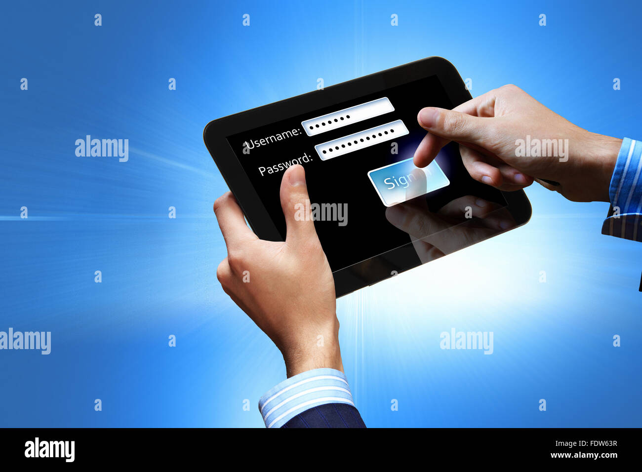 Login with email and password on computer screen Stock Photo - Alamy