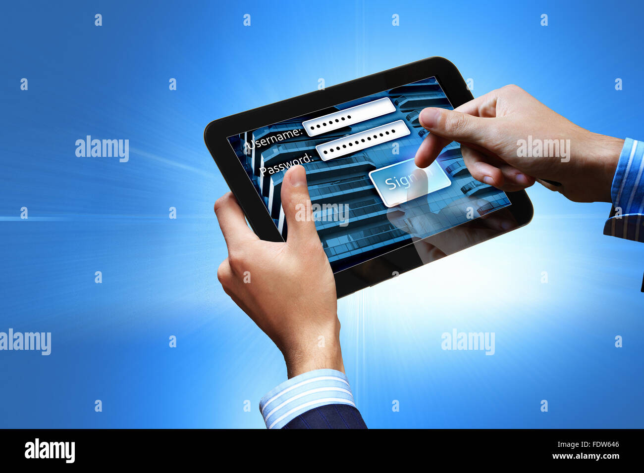 Login with email and password on computer screen Stock Photo - Alamy