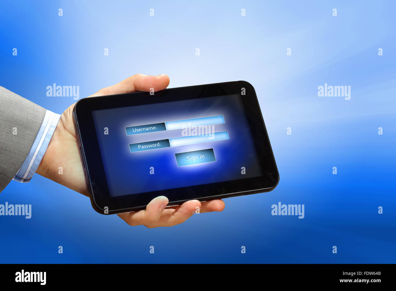 Login with email and password on computer screen Stock Photo - Alamy