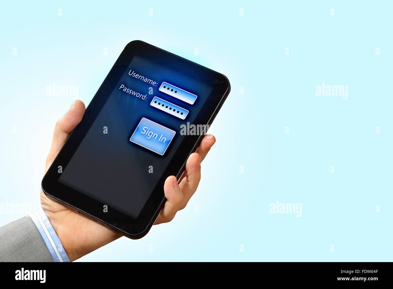 Login with email and password on computer screen Stock Photo - Alamy