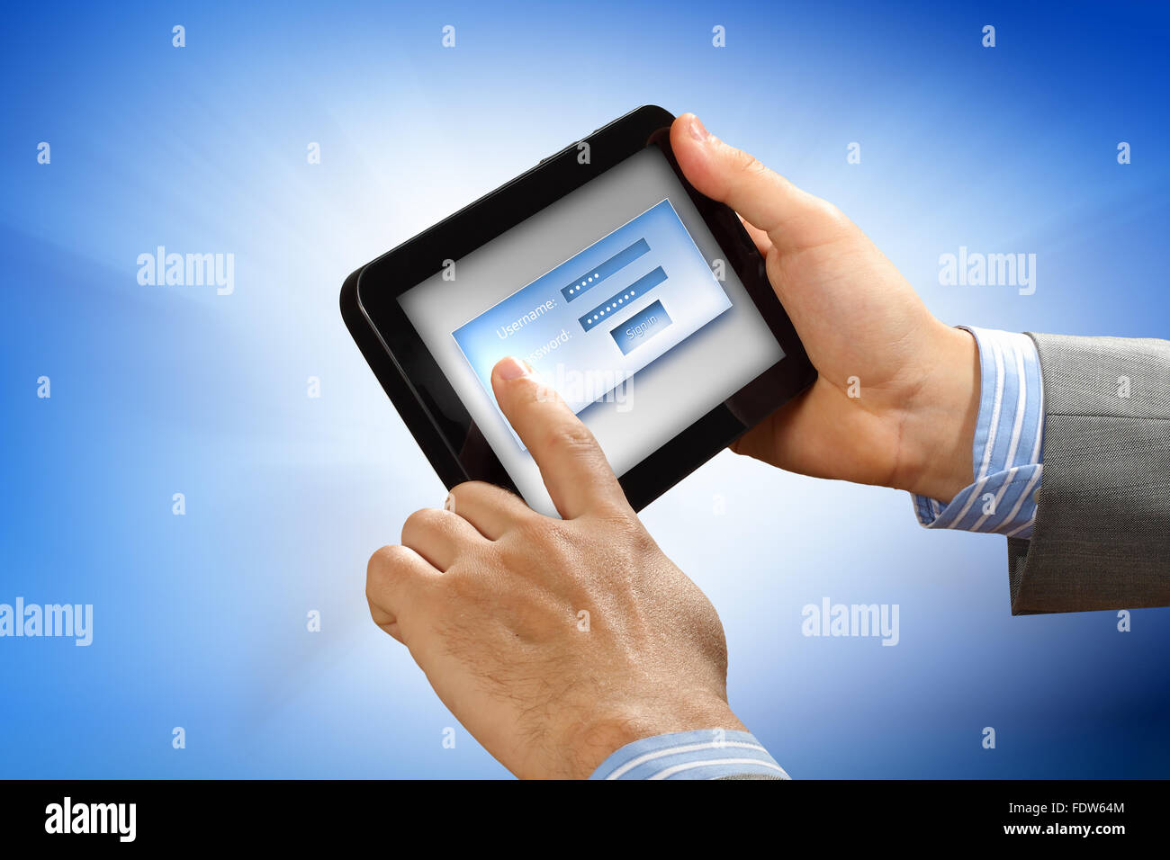 Login with email and password on computer screen Stock Photo - Alamy