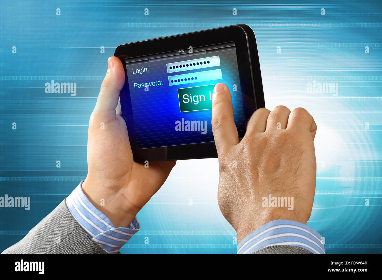 Login with email and password on computer screen Stock Photo - Alamy