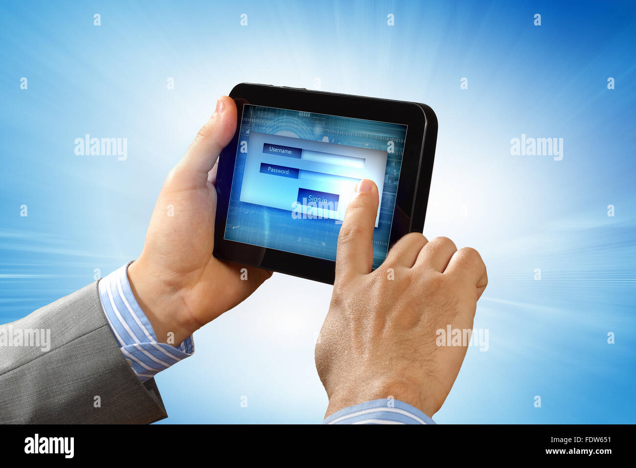 Login with email and password on computer screen Stock Photo - Alamy