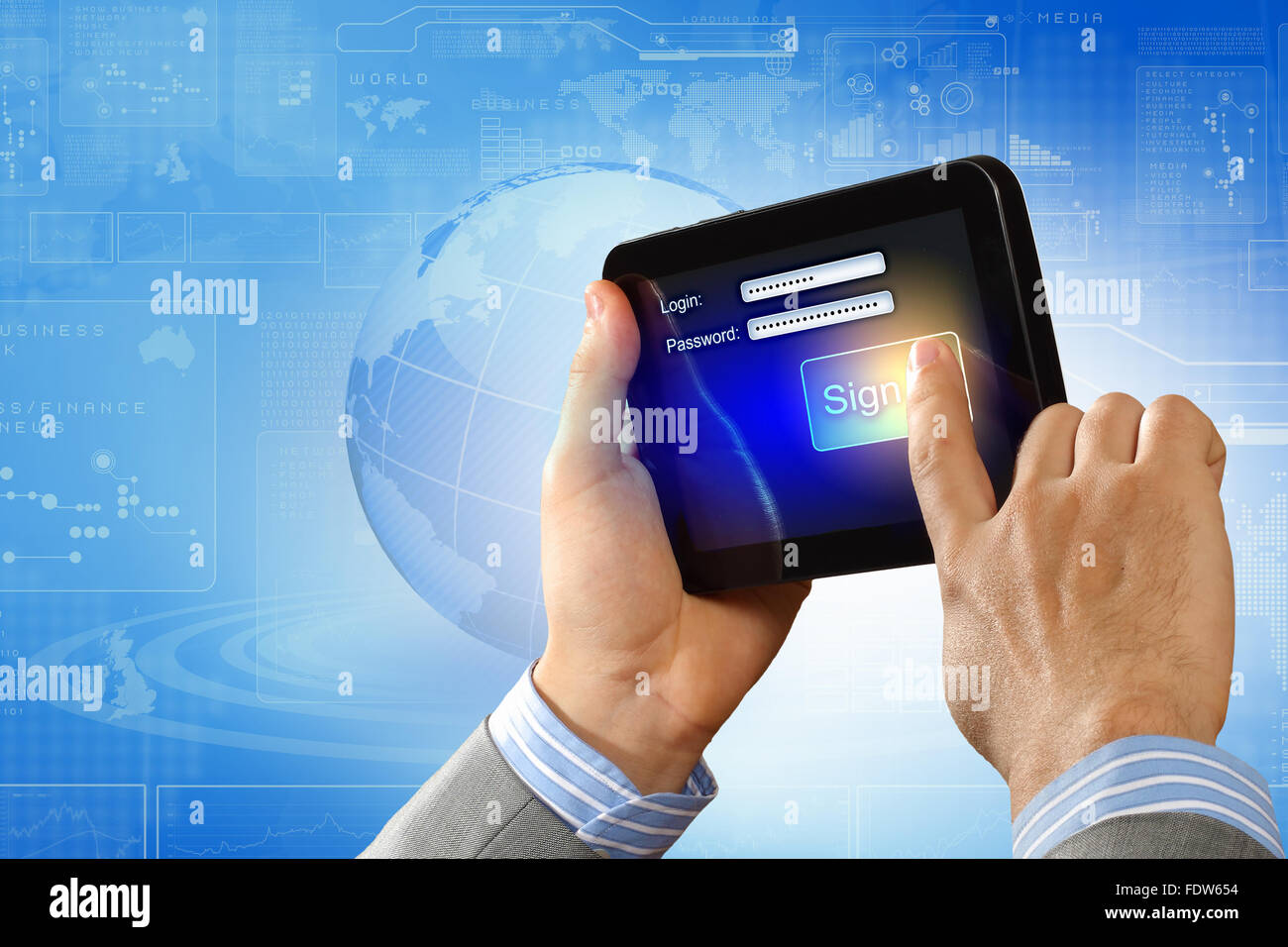 Login with email and password on computer screen Stock Photo - Alamy