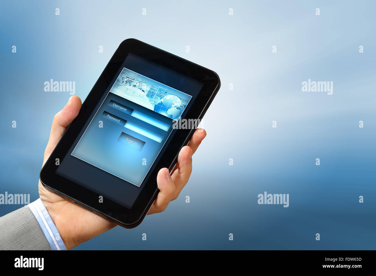 Login with email and password on computer screen Stock Photo - Alamy