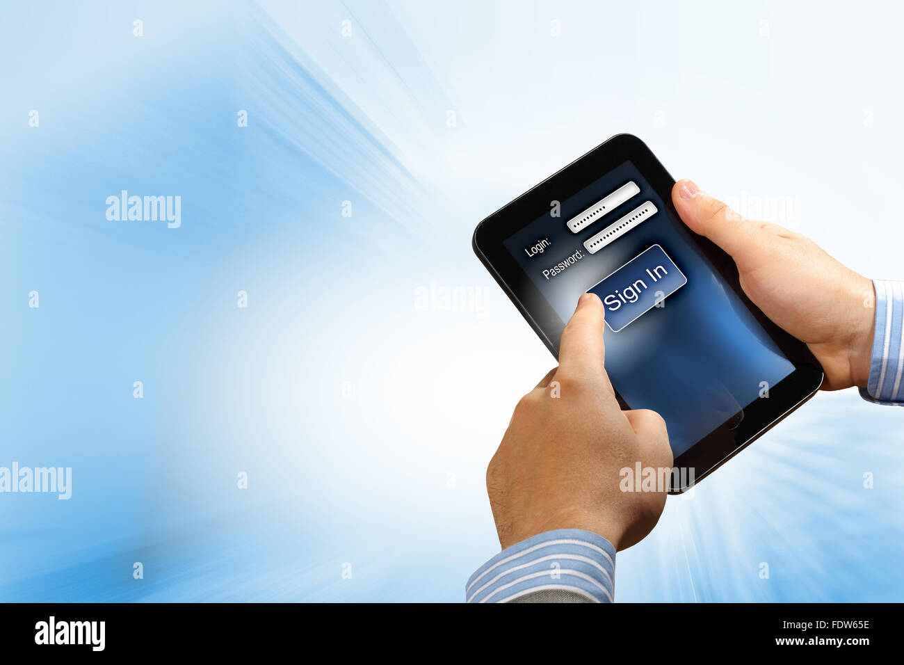 Login with email and password on computer screen Stock Photo - Alamy