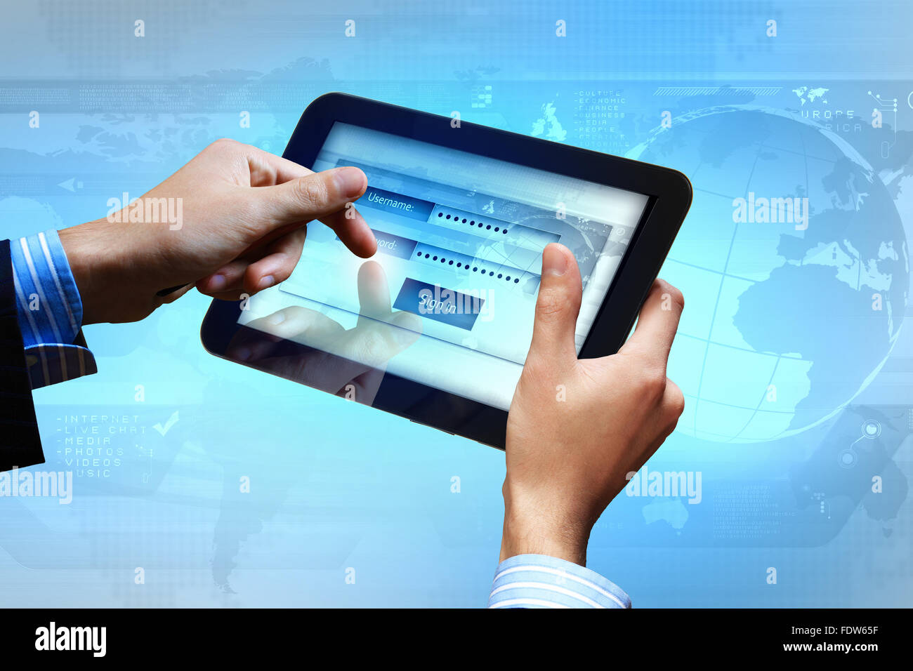 Login with email and password on computer screen Stock Photo - Alamy