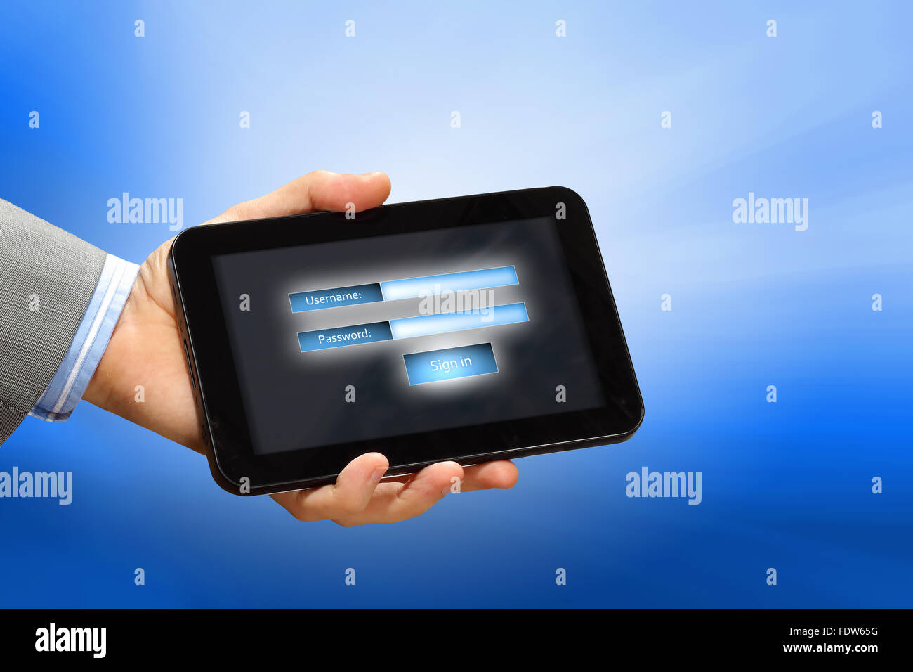 Login with email and password on computer screen Stock Photo - Alamy