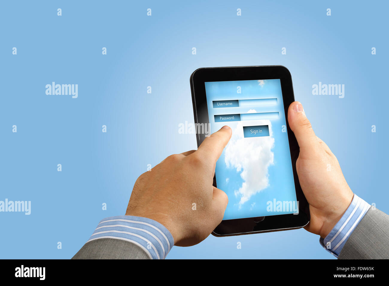 Login with email and password on computer screen Stock Photo - Alamy