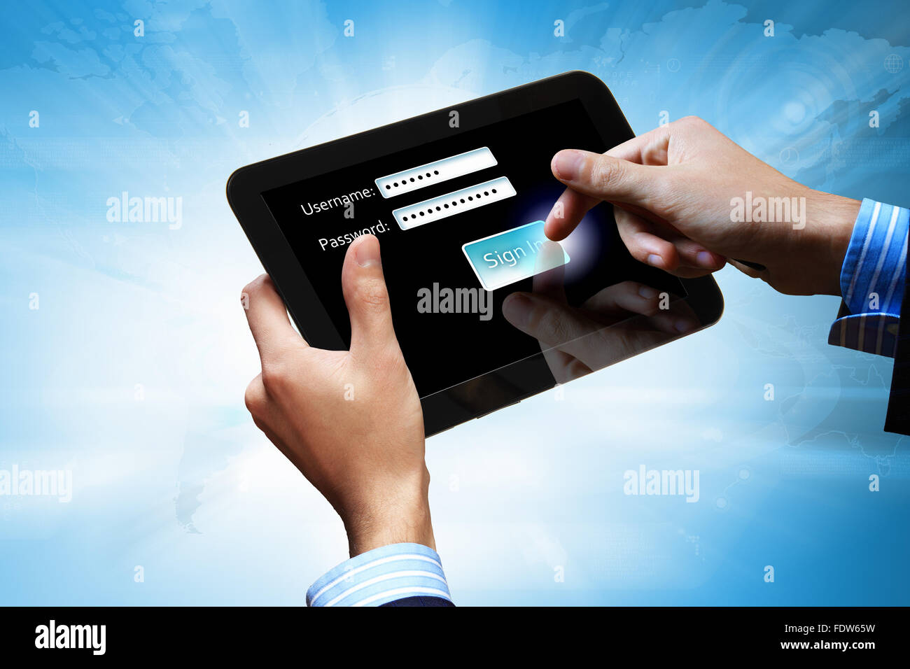 Login with email and password on computer screen Stock Photo - Alamy