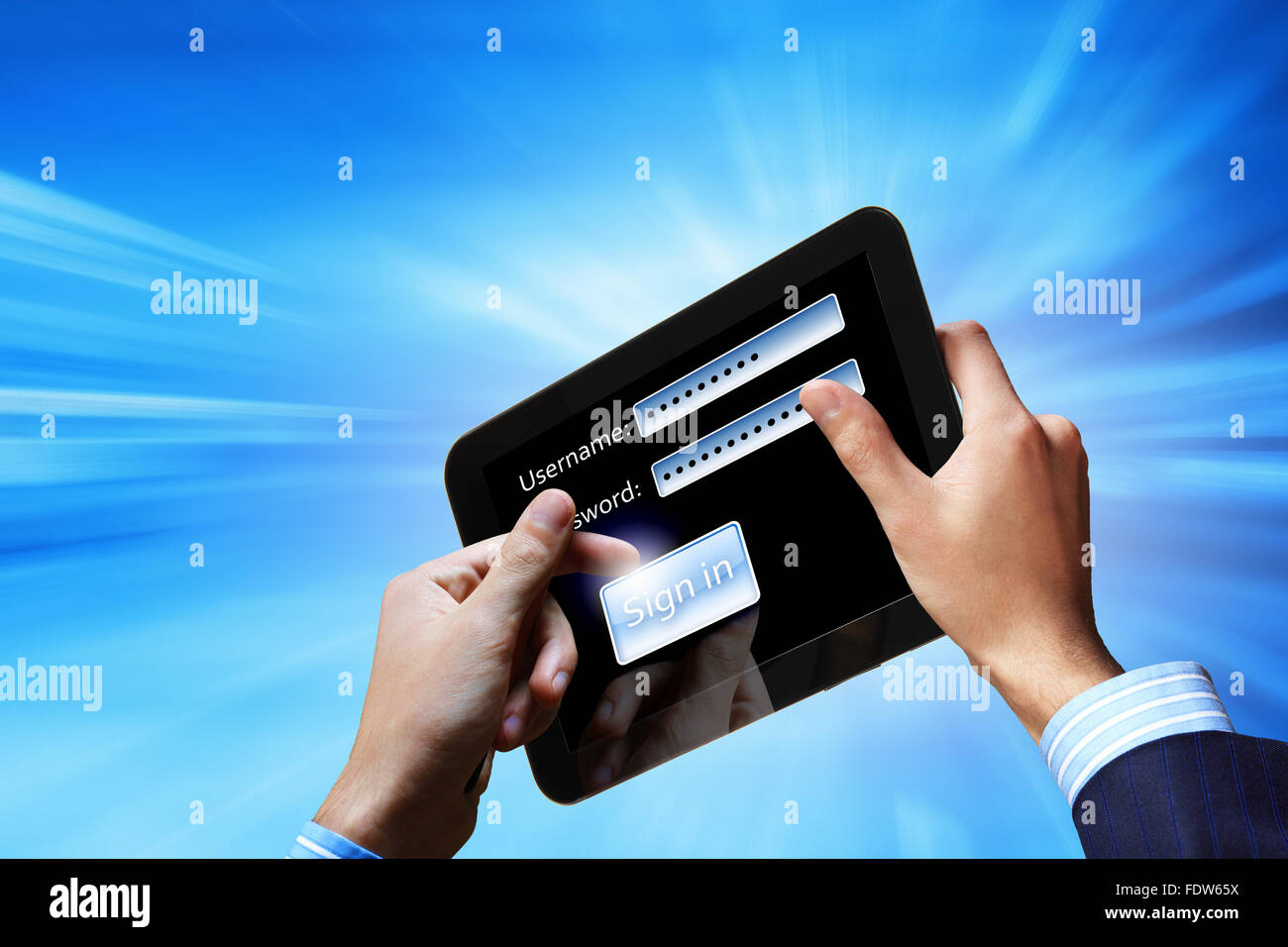 Login with email and password on computer screen Stock Photo - Alamy