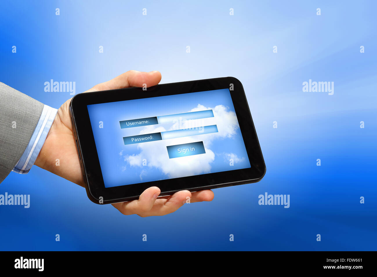 Login with email and password on computer screen Stock Photo - Alamy
