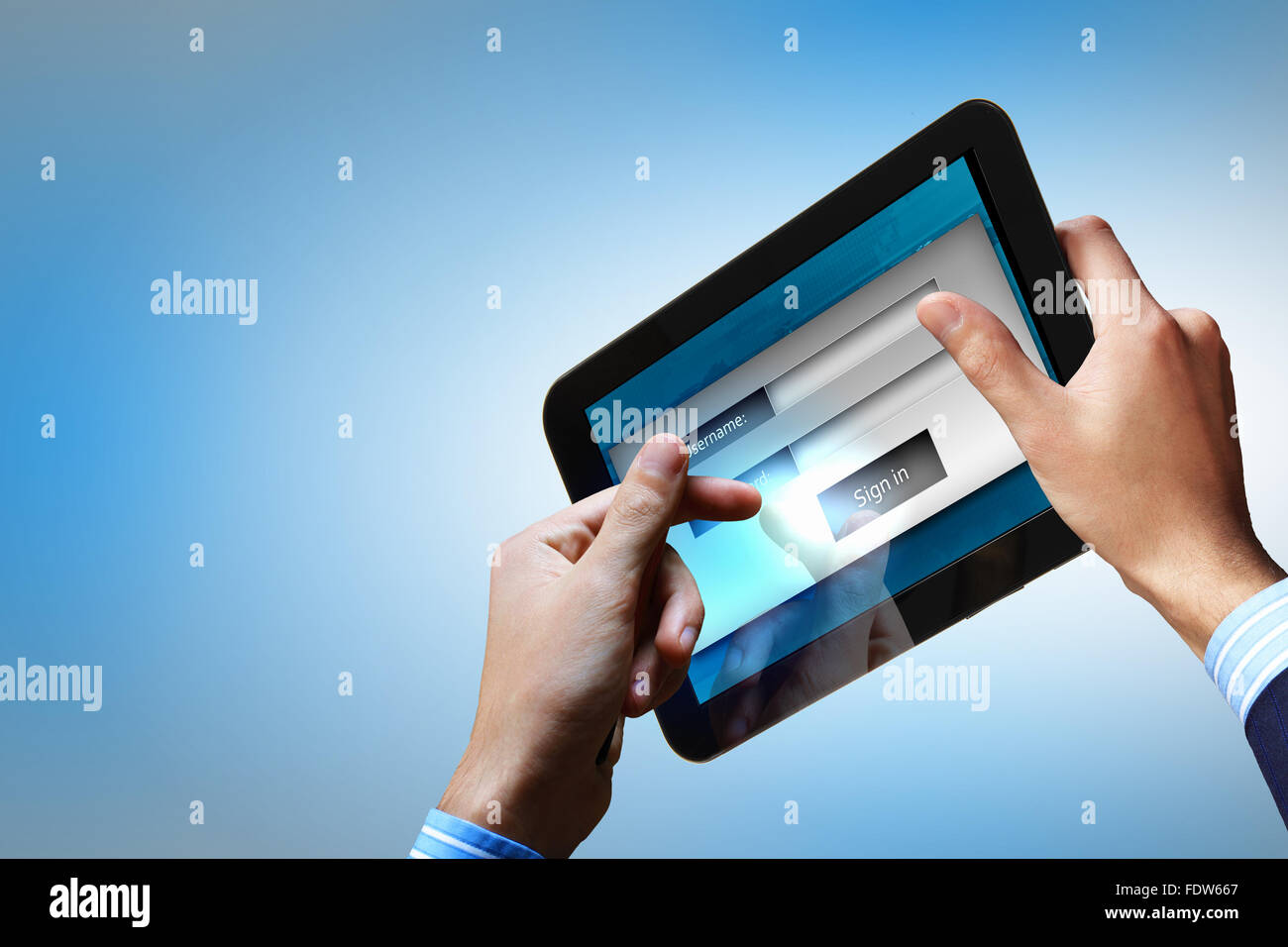 Login with email and password on computer screen Stock Photo - Alamy