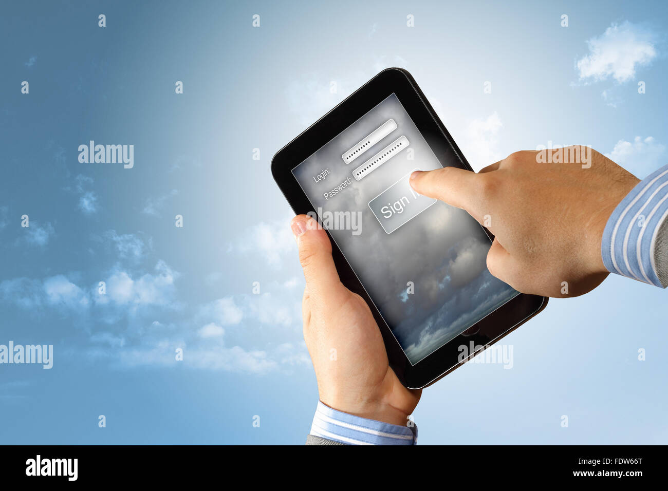 Login with email and password on computer screen Stock Photo - Alamy