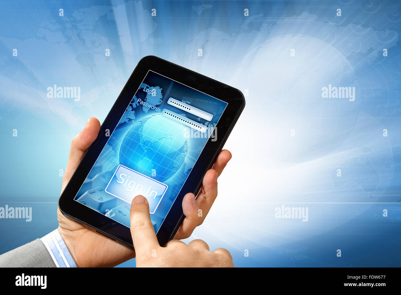 Login with email and password on computer screen Stock Photo - Alamy