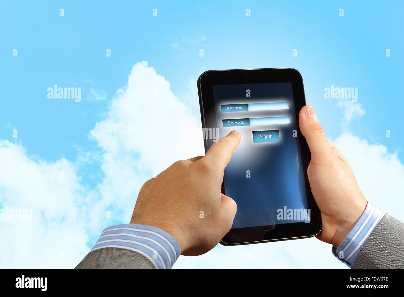Login with email and password on computer screen Stock Photo - Alamy