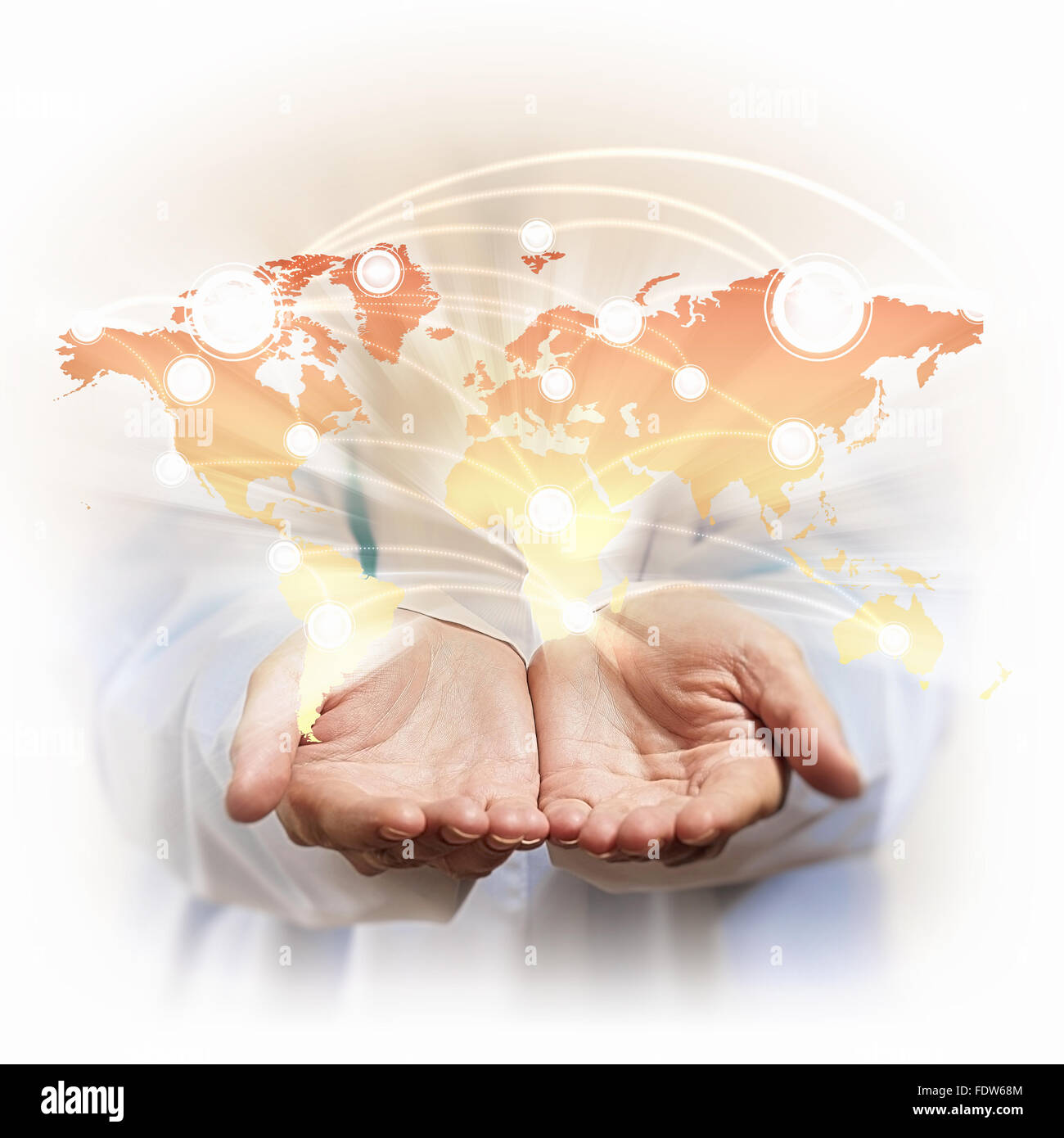 Planet system in hand hi-res stock photography and images - Alamy