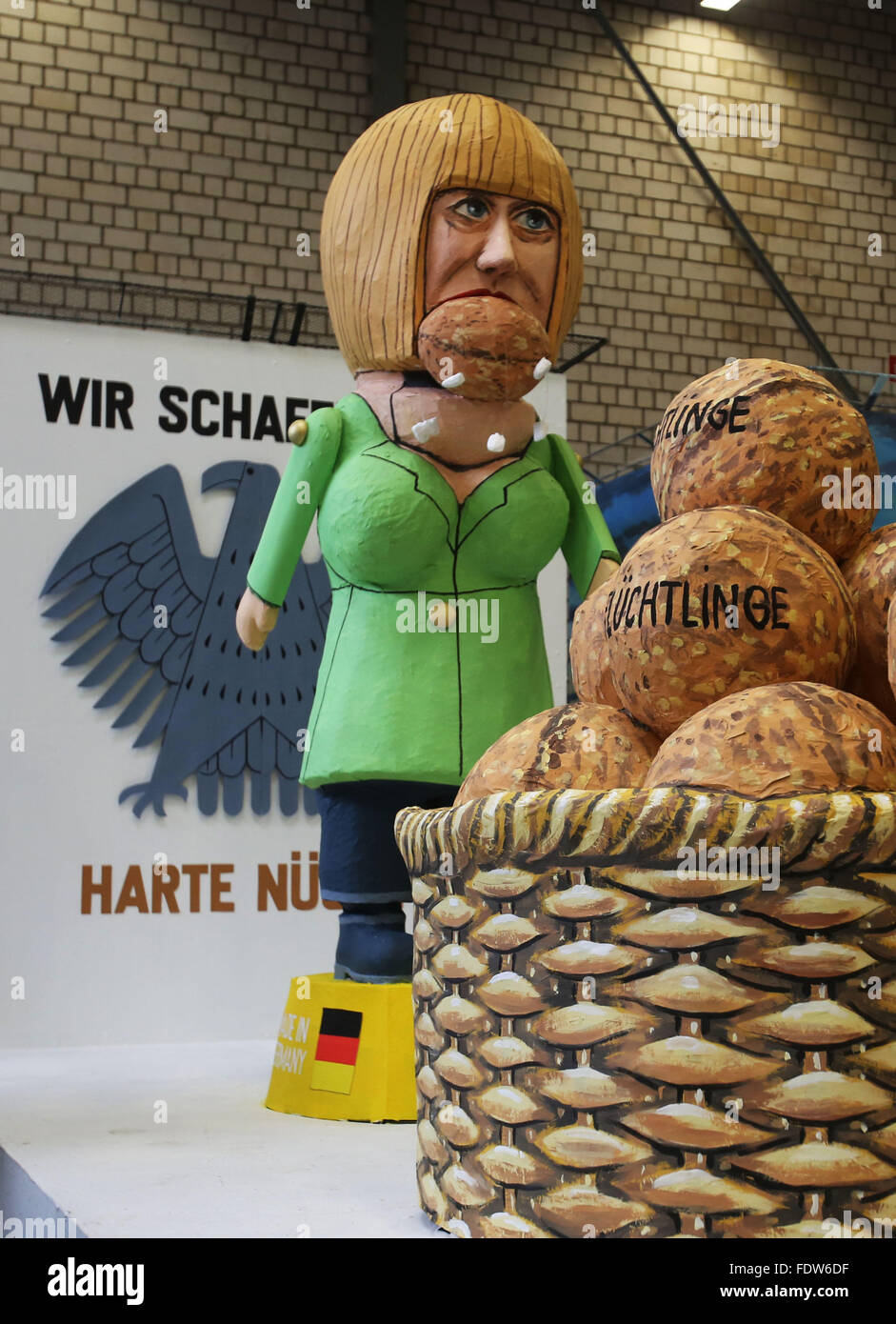 Cologne, Germany. 02nd Feb, 2016. A float focusing on the topic ...