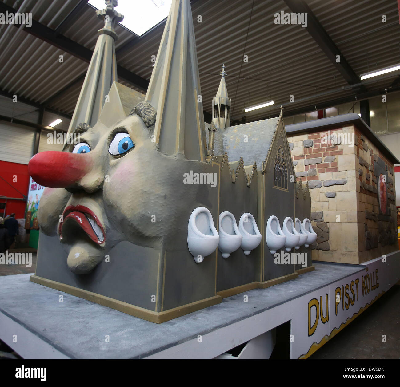 Cologne, Germany. 02nd Feb, 2016. A float focusing on people urinating ...