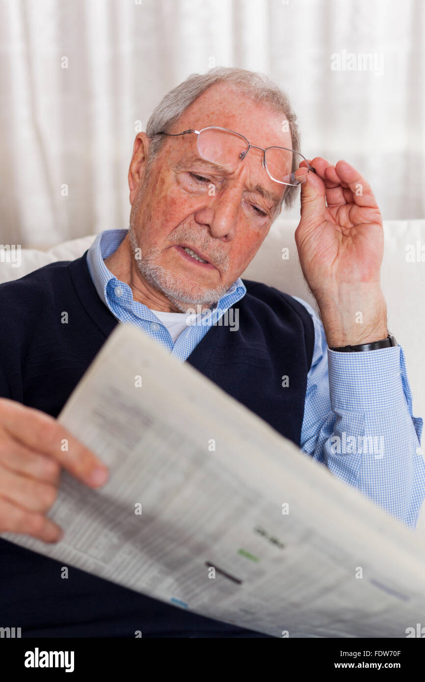 senior old man different situations at home Stock Photo - Alamy