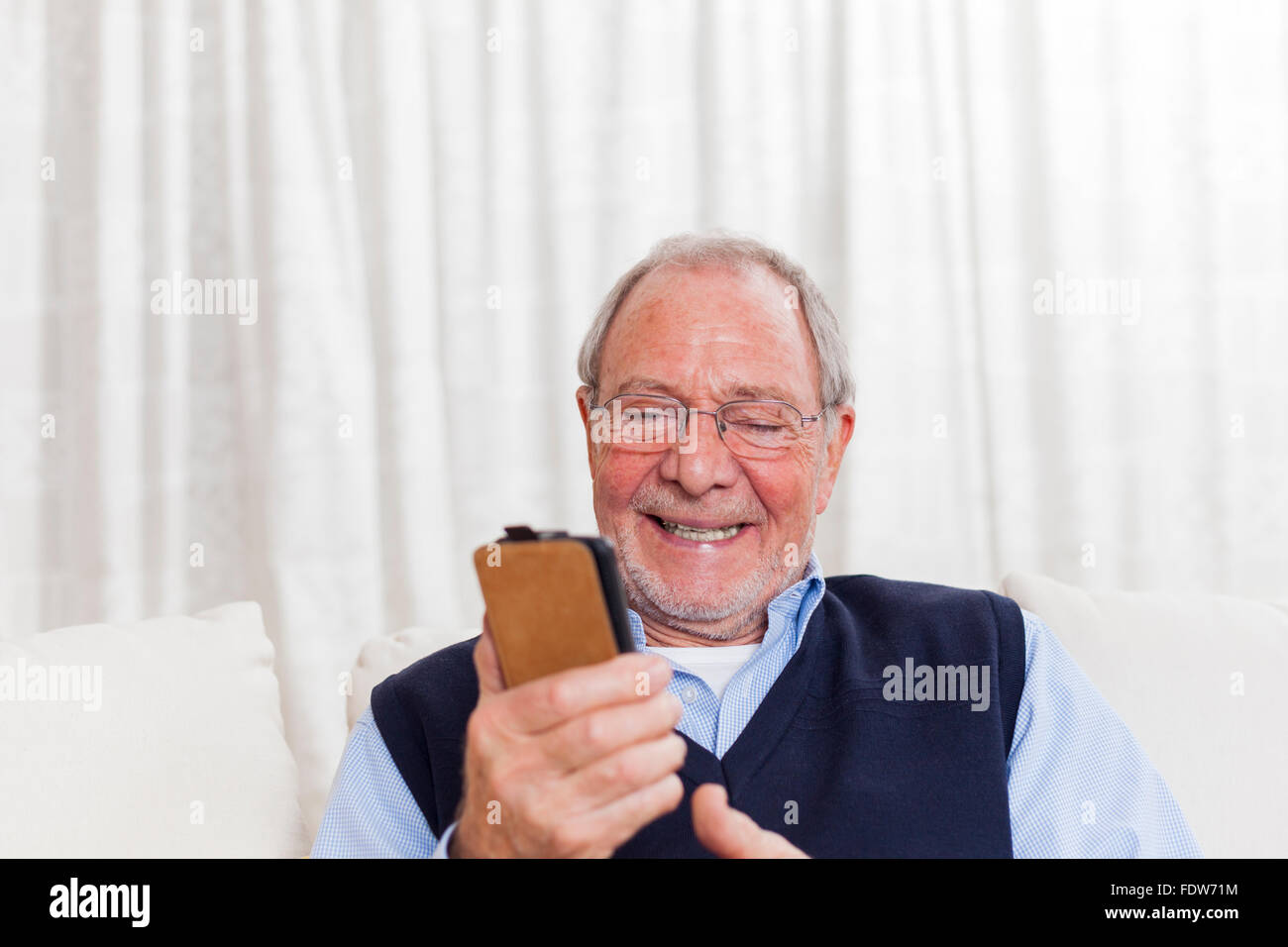 senior old man different situations at home Stock Photo - Alamy