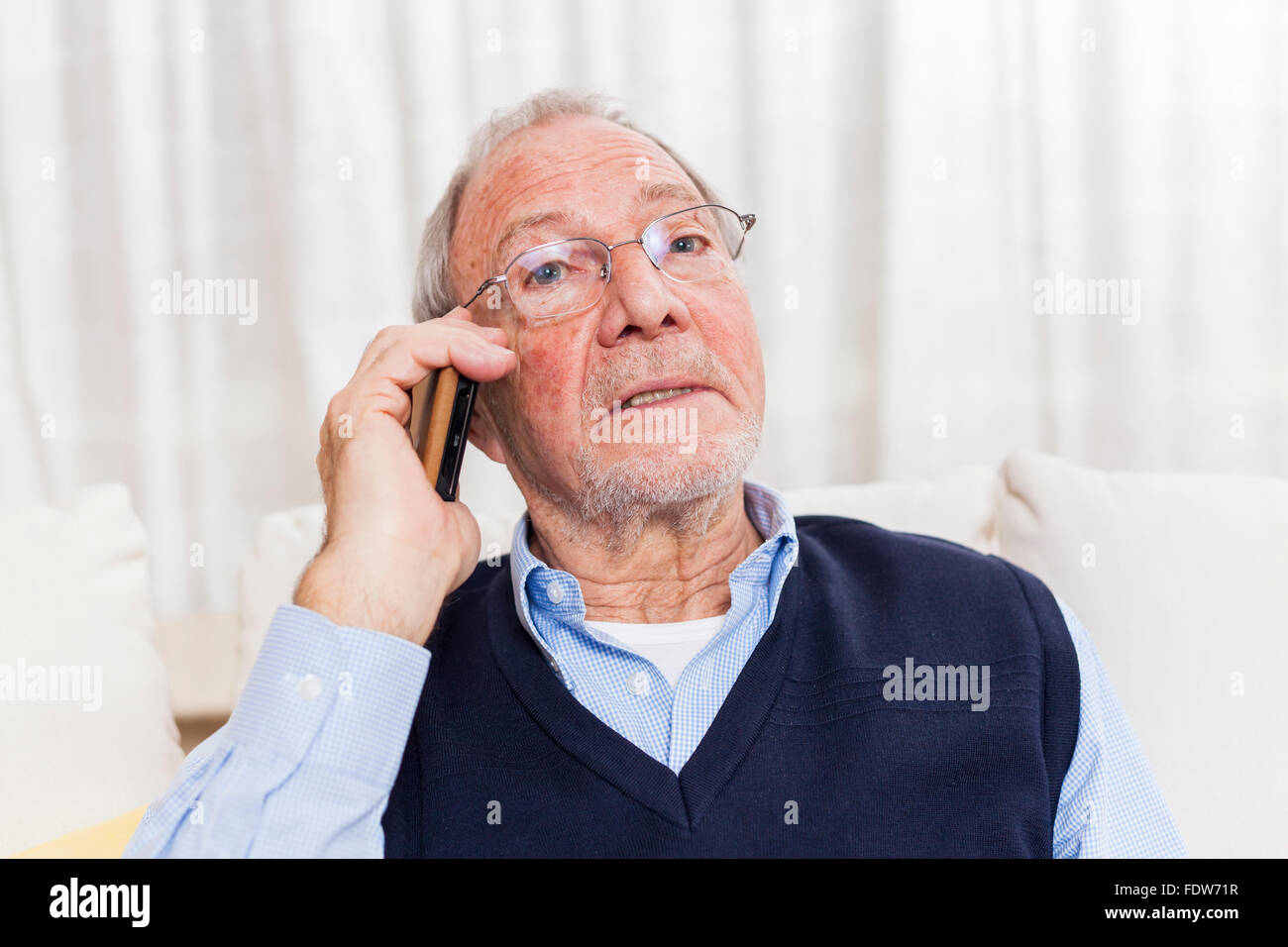 senior old man different situations at home Stock Photo - Alamy