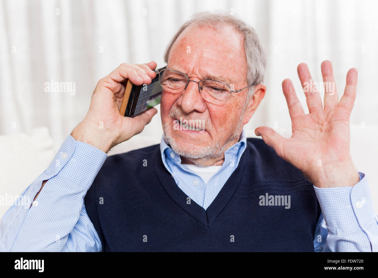 senior old man different situations at home Stock Photo - Alamy