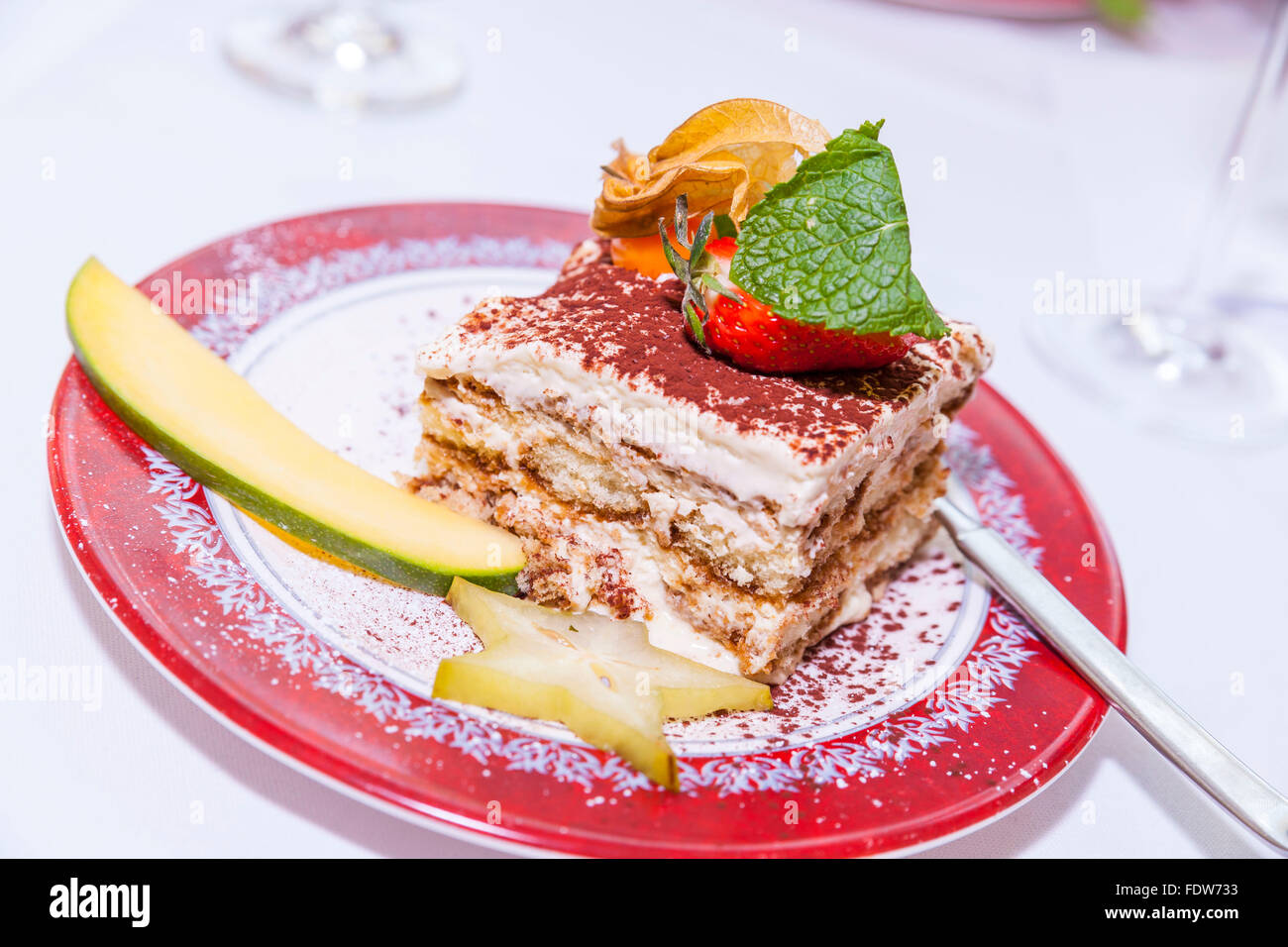 italian tiramisu with fruit Stock Photo - Alamy