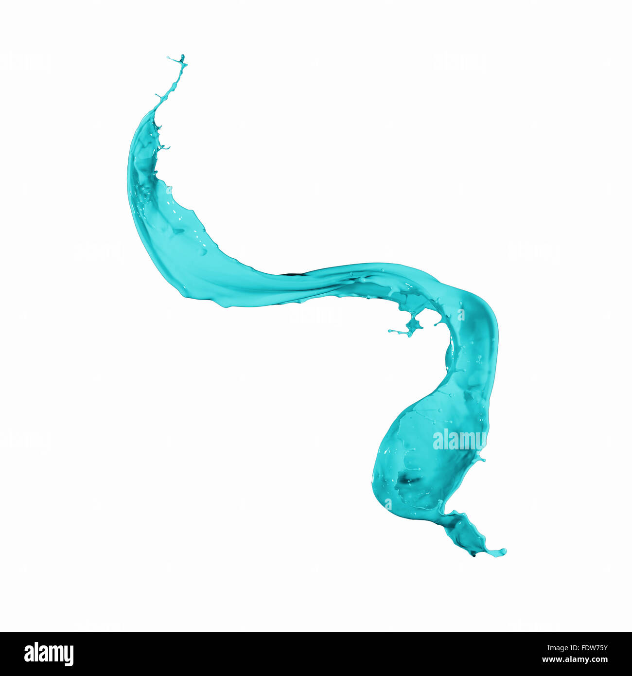 Bright blue colour paint splash on white background Stock Photo - Alamy