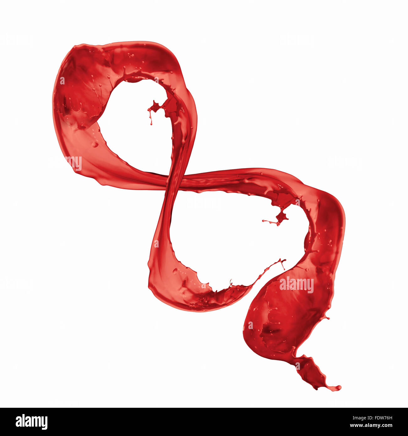 Bright red colour paint splash on white background Stock Photo - Alamy