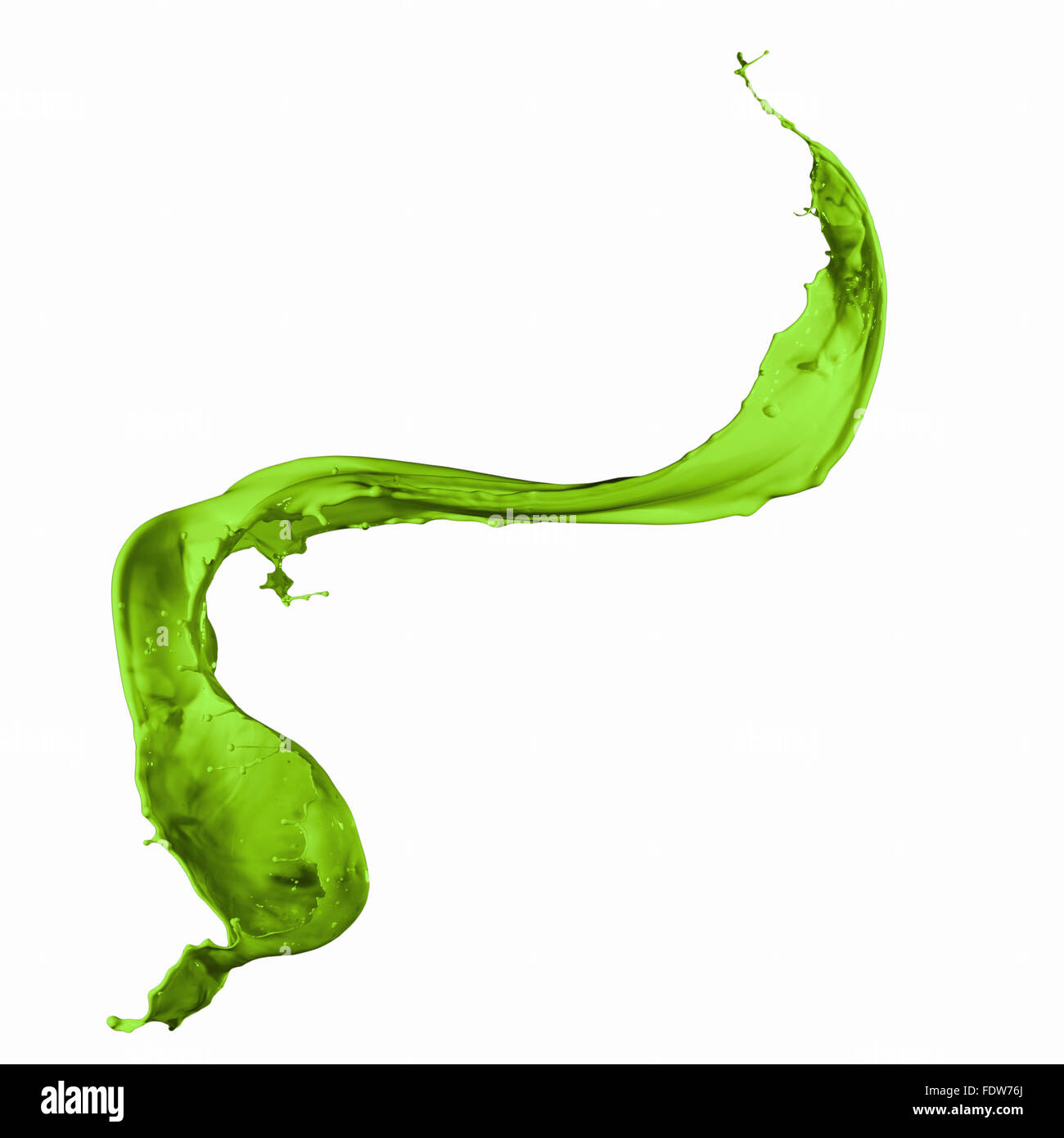 Bright green colour paint splash on white background Stock Photo - Alamy