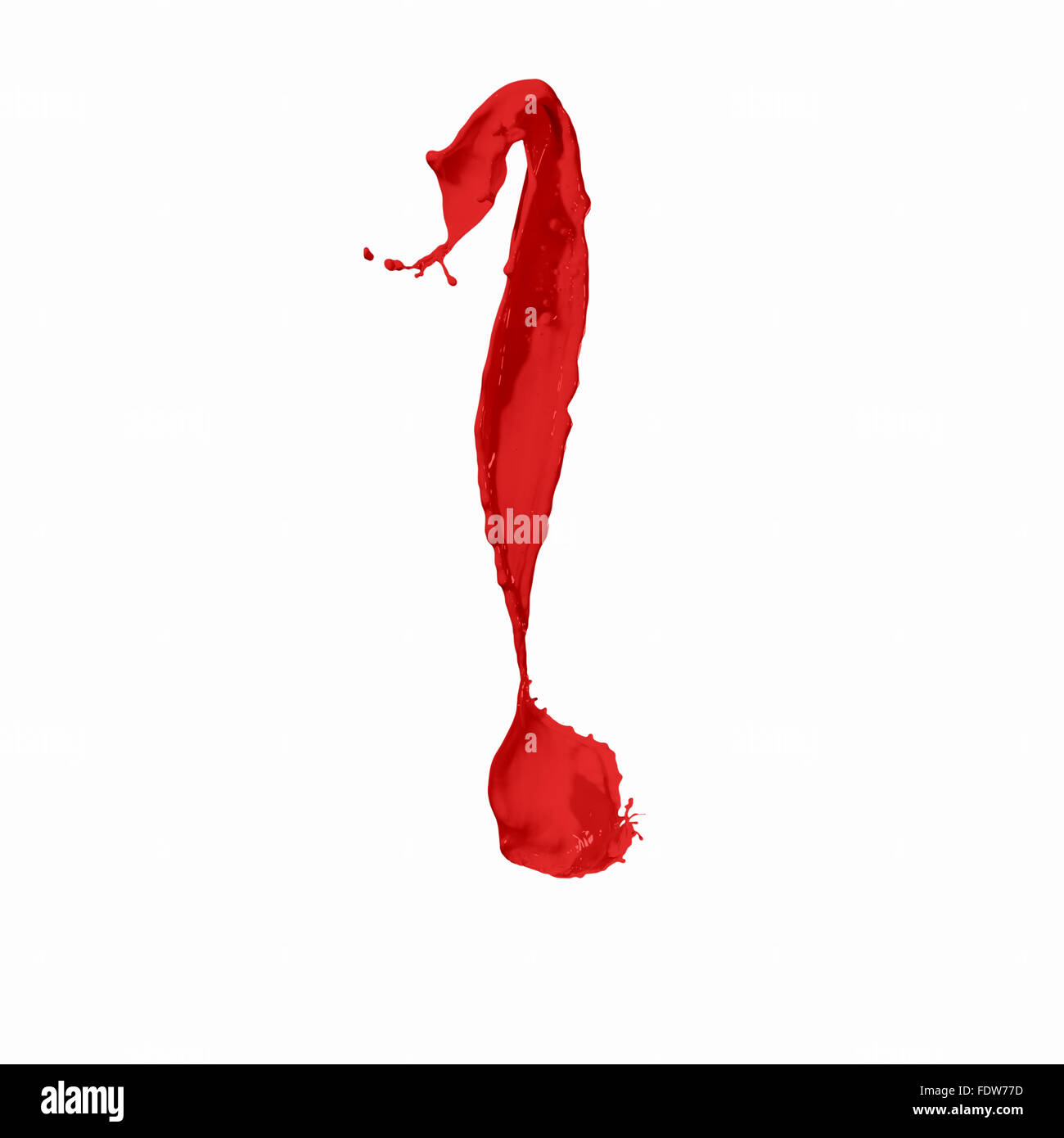 Bright red colour paint splash on white background Stock Photo - Alamy