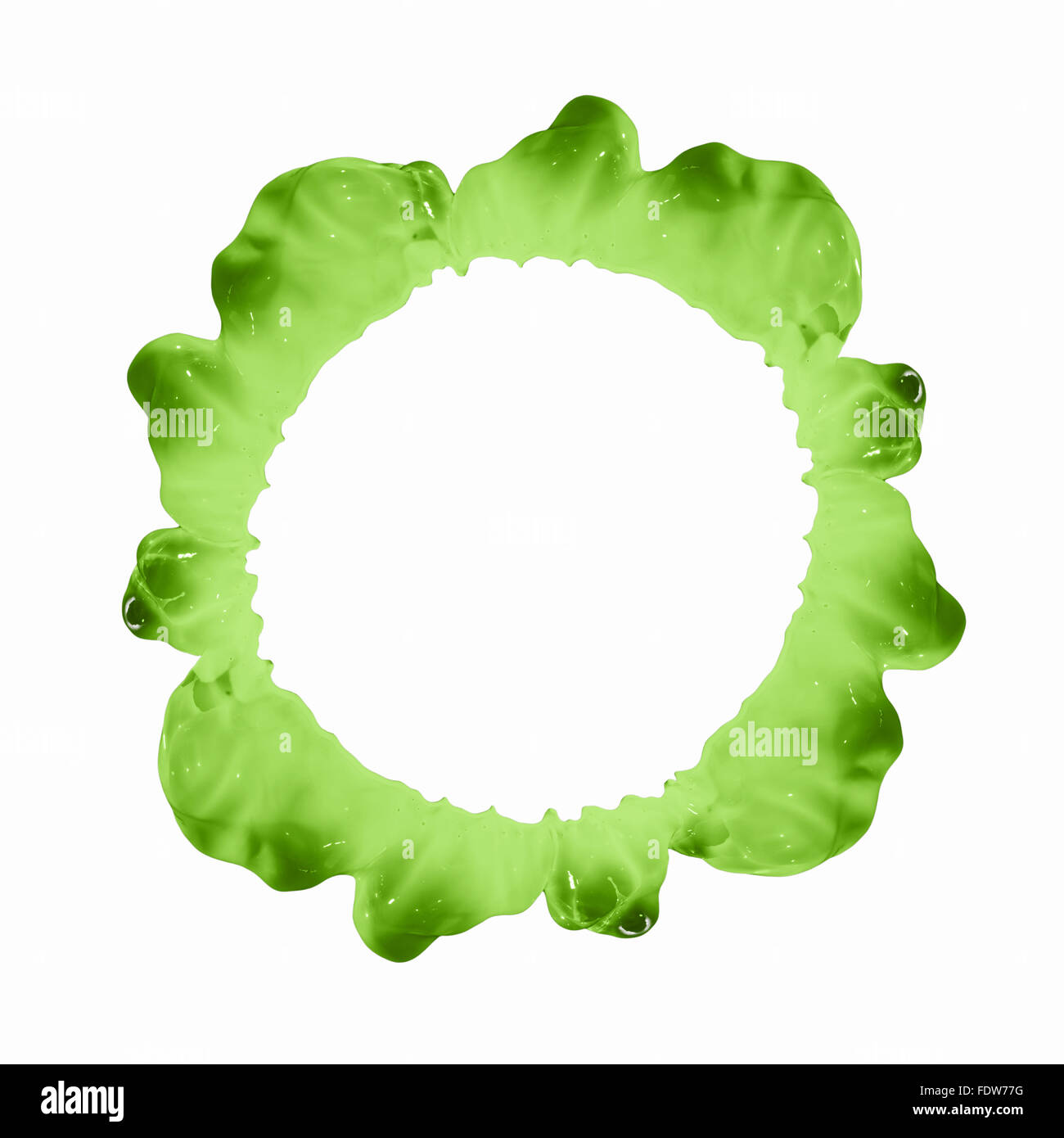Bright green colour paint splash on white background Stock Photo - Alamy