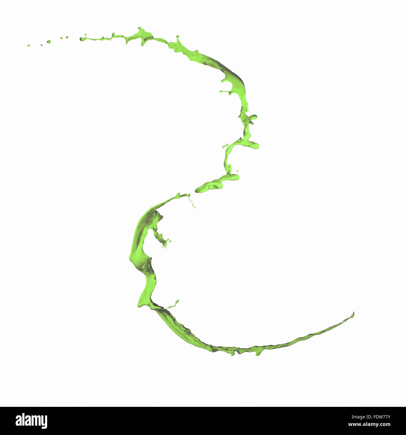 Bright green colour paint splash on white background Stock Photo - Alamy