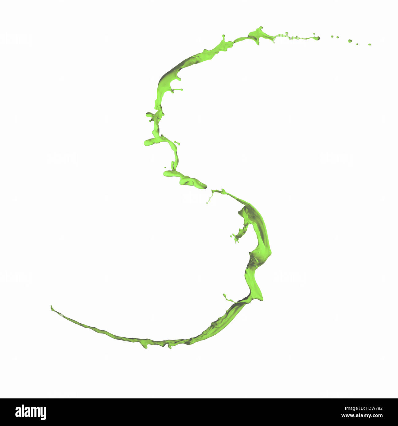 Bright green colour paint splash on white background Stock Photo - Alamy