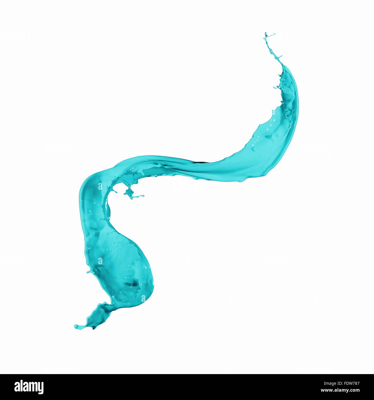 Bright blue colour paint splash on white background Stock Photo - Alamy