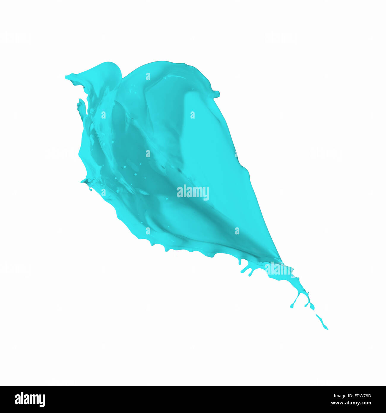 Bright blue colour paint splash on white background Stock Photo - Alamy