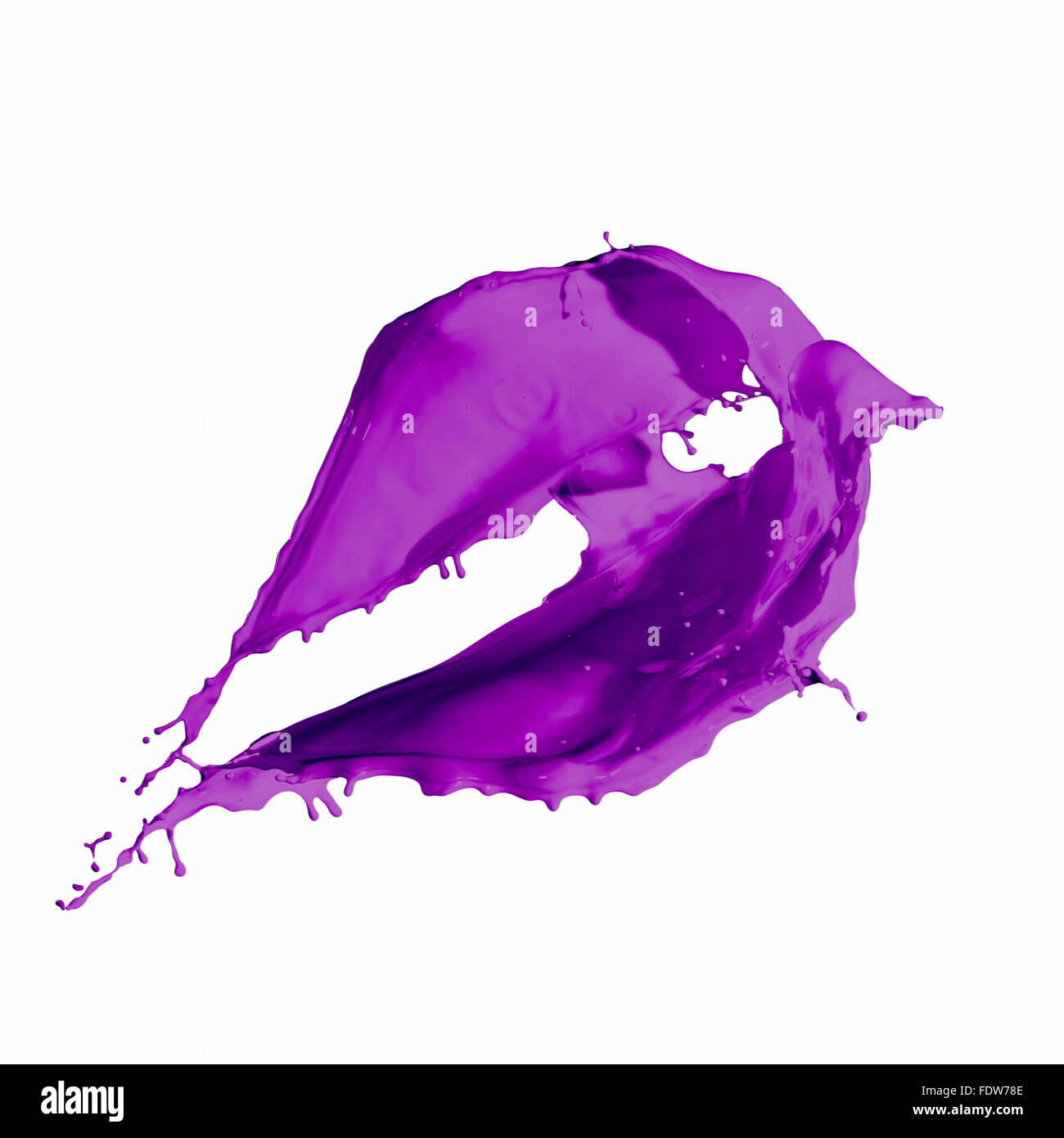Bright purple colour paint splash on white background Stock Photo - Alamy