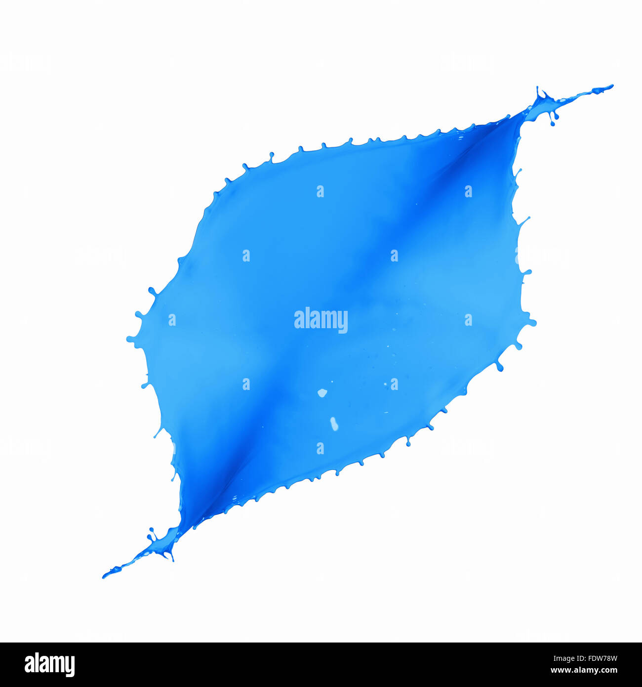 Bright blue colour paint splash on white background Stock Photo - Alamy