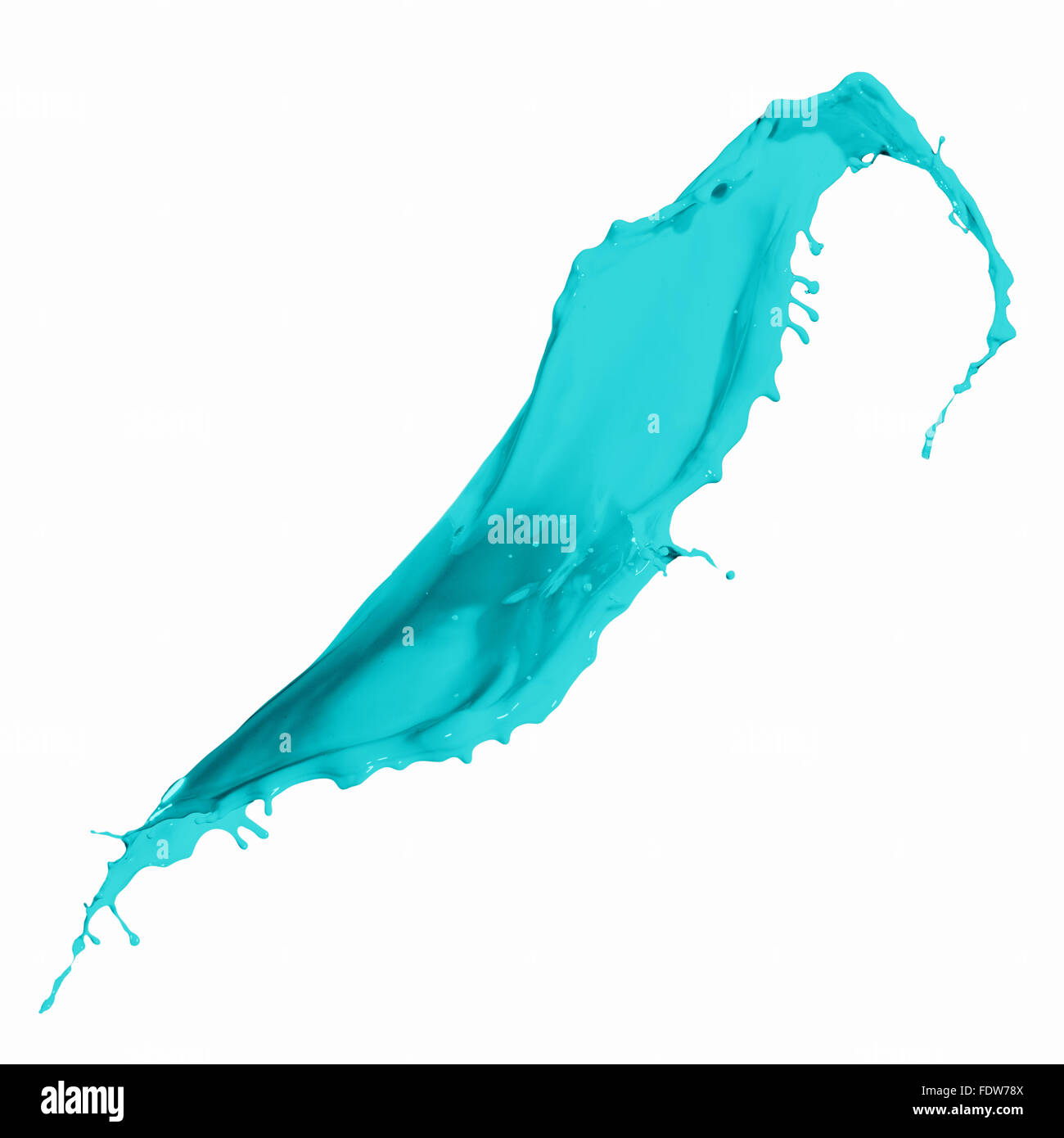 Bright blue colour paint splash on white background Stock Photo - Alamy