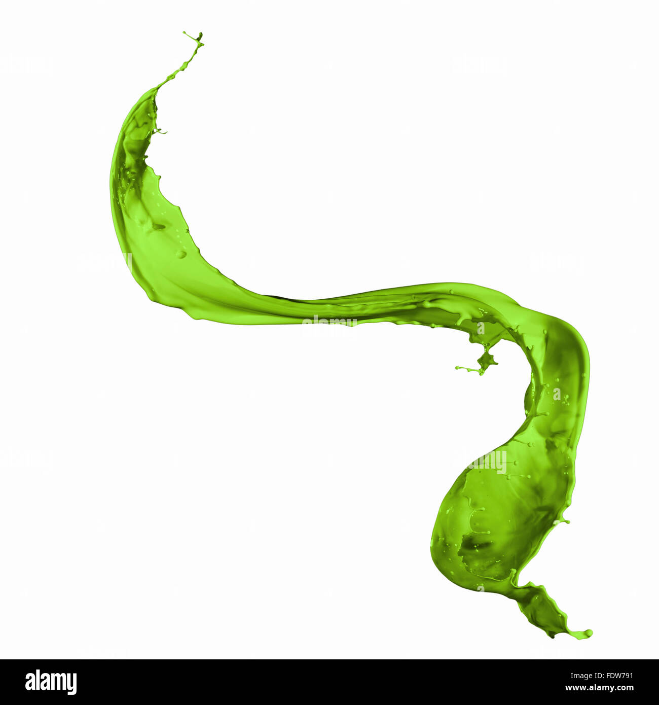 Bright green colour paint splash on white background Stock Photo - Alamy