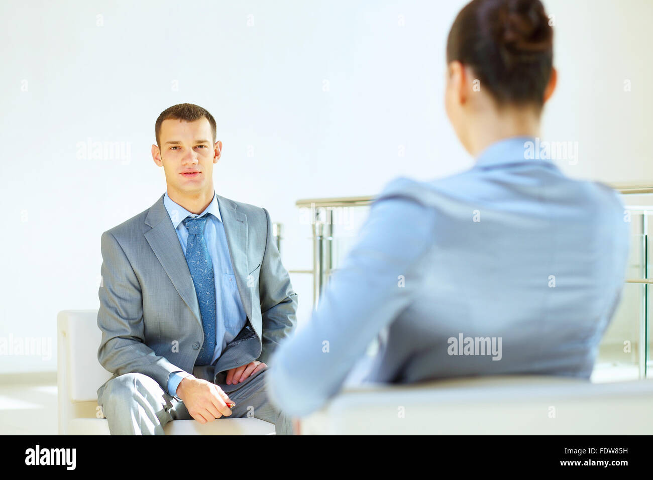 Job applicant having an interview in the office Stock Photo - Alamy