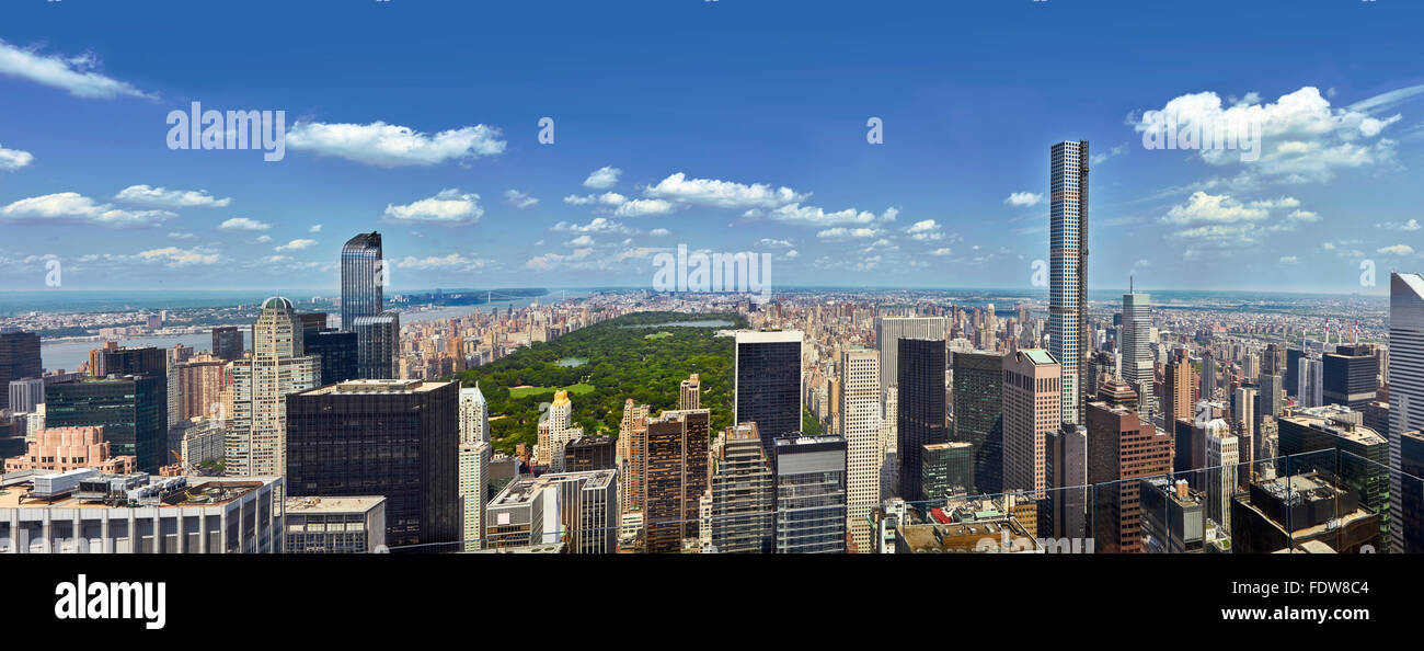 Central Park aerial view, Manhattan, New York, high quality panorama ...