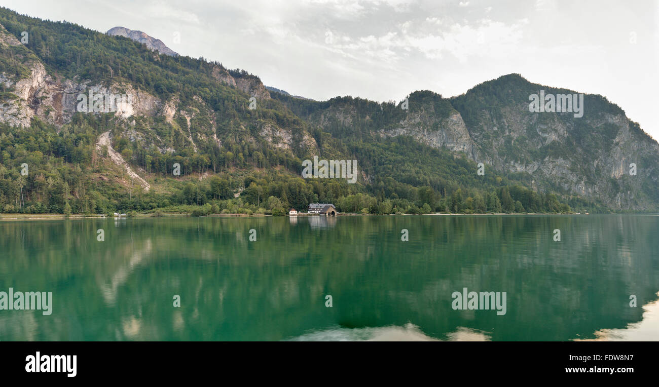 View over lake Mondsee in Austrian Alps panorama Stock Photo - Alamy