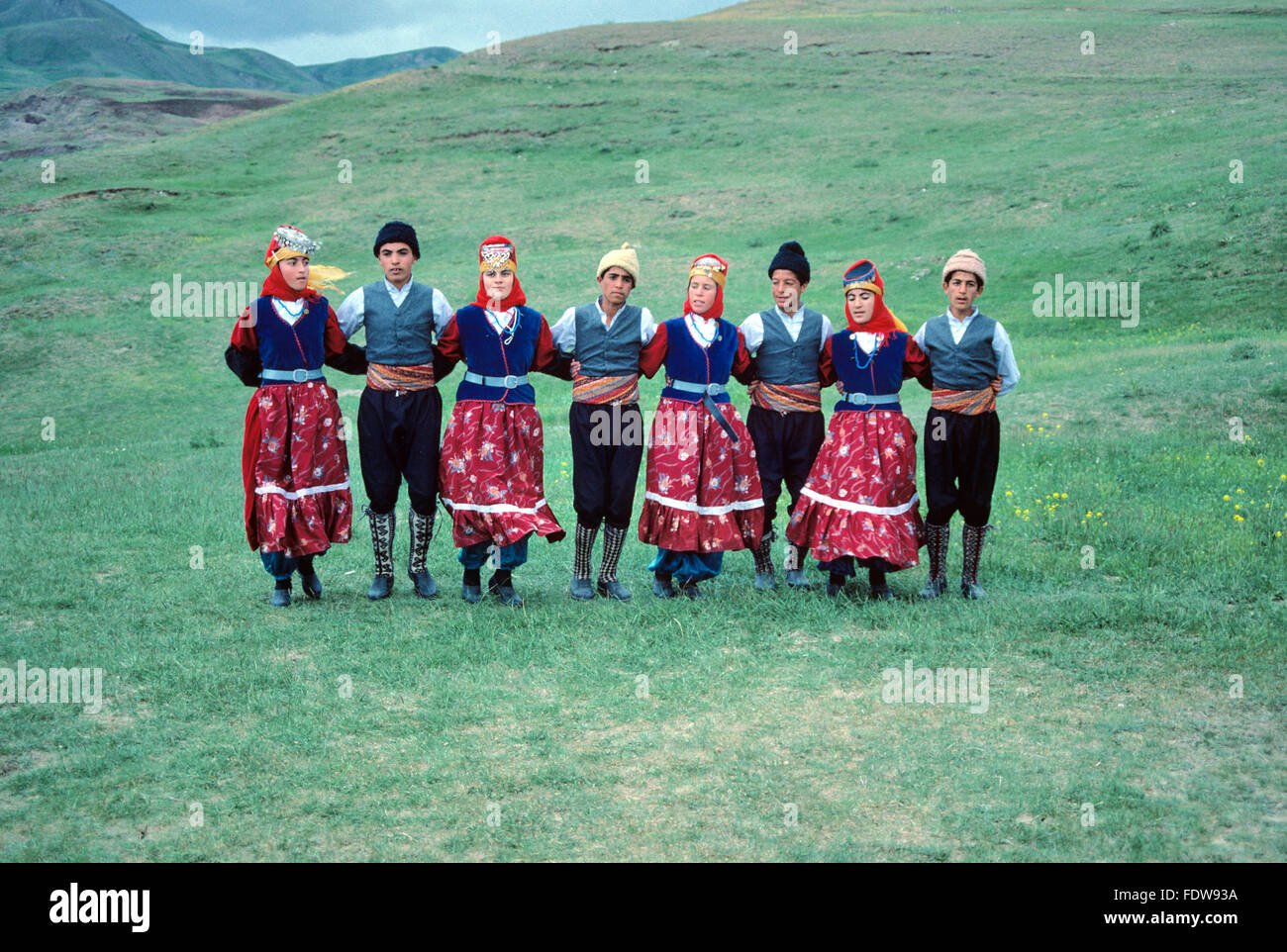 Kurdish Dancers Dancing on the Hillsides in Eastern Turkey Stock Photo ...