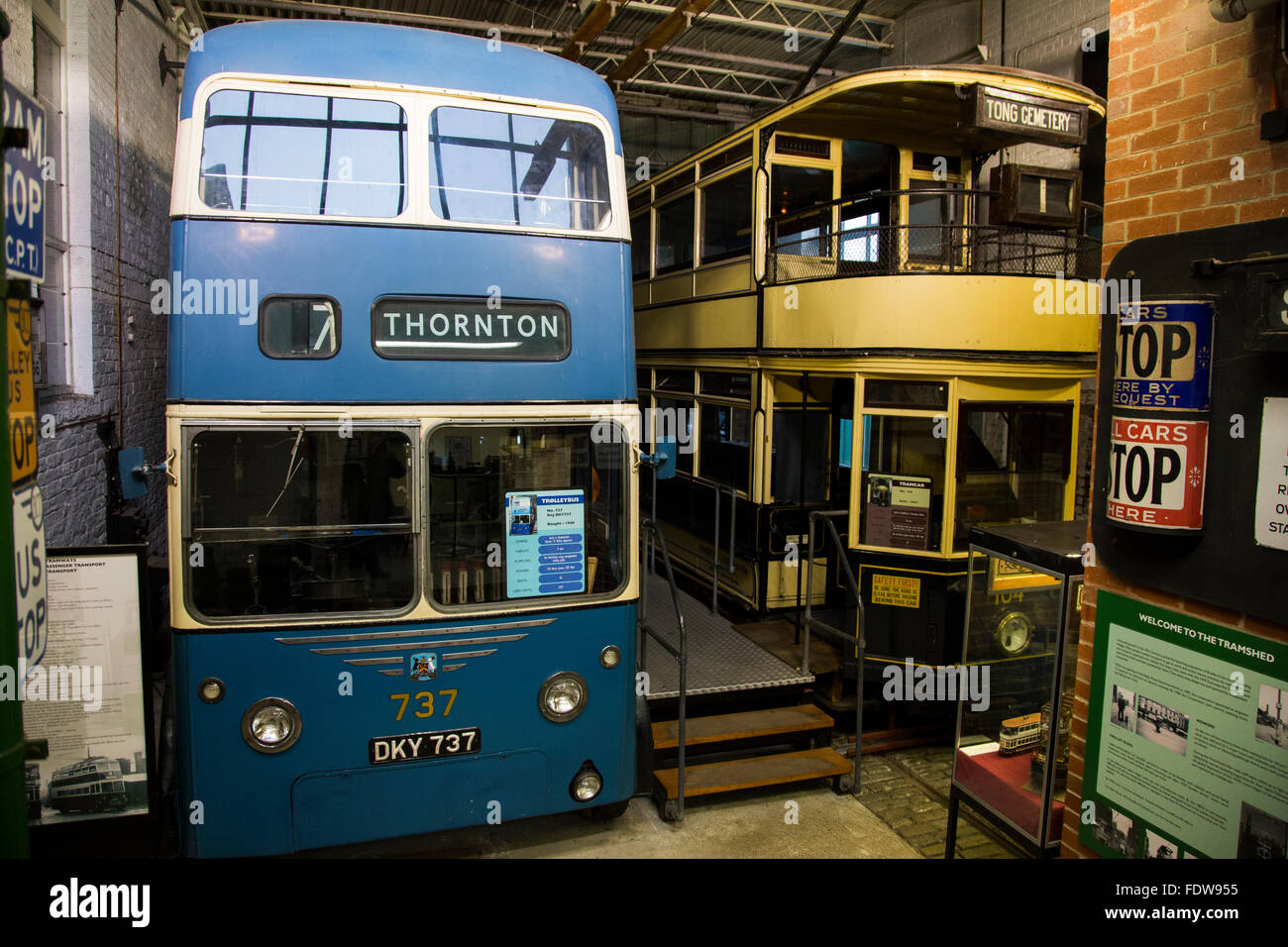 Tram shed at Bradford Industrial Museum, Bradford, West Yorkshire, UK ...