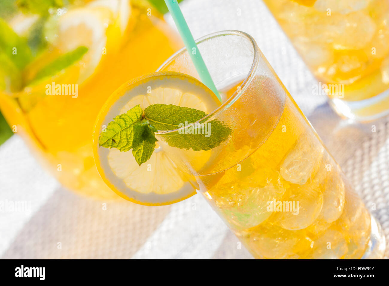 cold summer drinks in garden Stock Photo - Alamy