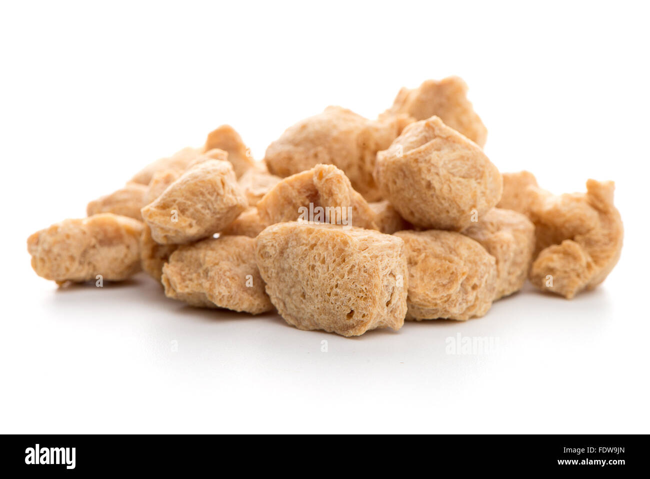 Soya chunks isolated on white background. Closeup Stock Photo - Alamy